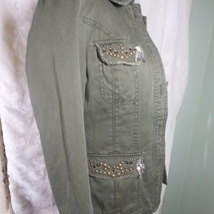 Miss Me | Jackets & Coats | Miss Me Women Olive Green Denin Jaket Size ...